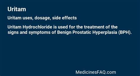 Uritam Uses Dosage Side Effects Food Interaction And Faq