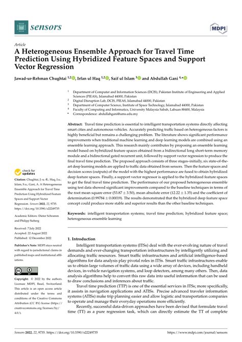 Pdf A Heterogeneous Ensemble Approach For Travel Time Prediction