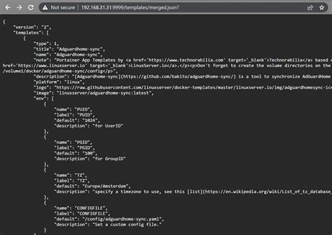 Portainer App Templates Url