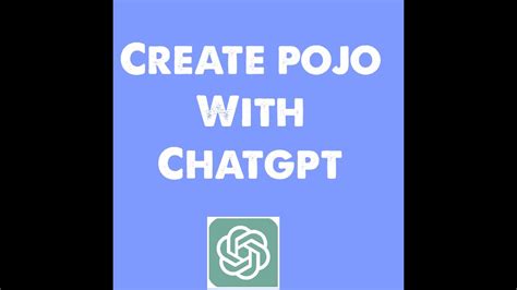 Create Pojo With Chatgpt Youtube