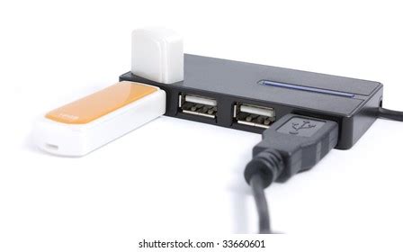 Black Usb Hub On White Background Stock Photo Shutterstock