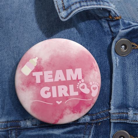 Team Girl Gender Reveal Pins Team Girl Pink Tye Dye Baby Pink Sizes Avaliable Indoor
