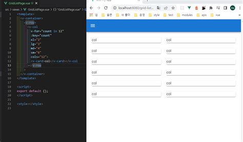 Vuetify Gridsystem