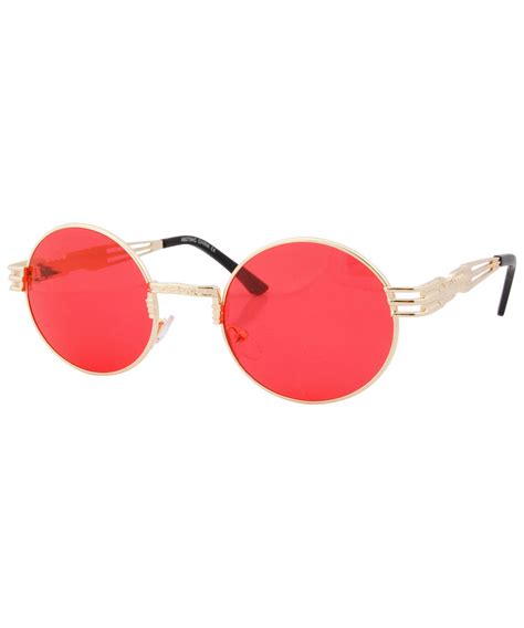 Round Red Sunglasses Men