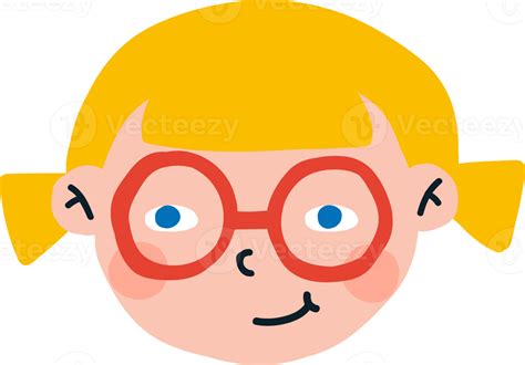 Blonde Hair Girl Blue Eyes Wearing Glasses 13643322 Png