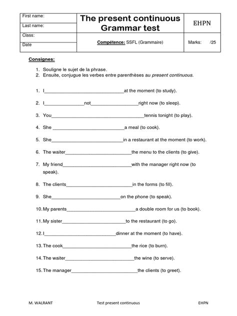 Present Continuoustest Pdf Present Continuoustest Pdf