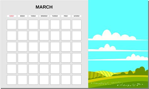 캘린더 플래너 3월 미니멀 한 풍경 자연 배경 봄 일기 사업을위한 월별 템플릿 격리된 벡터 0명에 대한 스톡 벡터 아트 및 기타 이미지 Istock