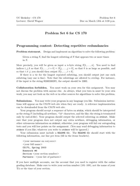 Berkeley Cs 170 Homework 6 Pdf Programming Computer Program