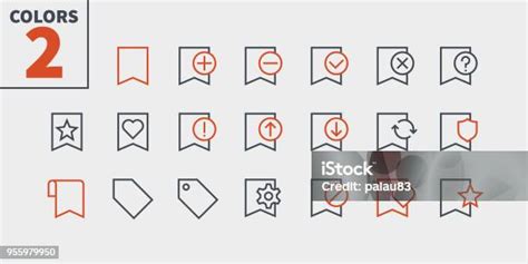책갈피 및 태그 Ui 픽셀 완벽 한 잘 만들어진 벡터 선 아이콘 48 X 48 웹 그래픽 및 편집 가능한 획 애플 리 케이 션에 대 한 24 X 24 격자에 대 한 준비