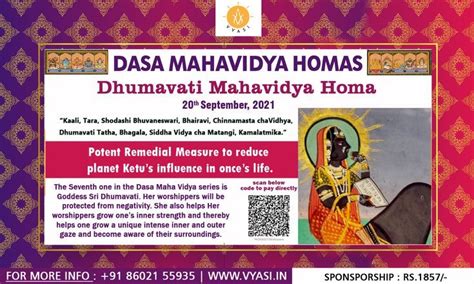 Experience The Power Of Dasa Mahavidya Homas With Dhumavati Mahavidya Homa