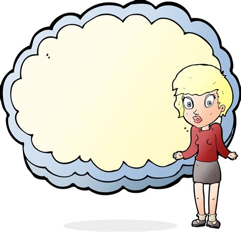 Woman With Text Space Cloud 38483744 Png
