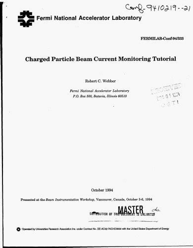 خرید و قیمت دانلود کتاب Charged Particle Beam Current Monitoring Tutorial 1994 ترب