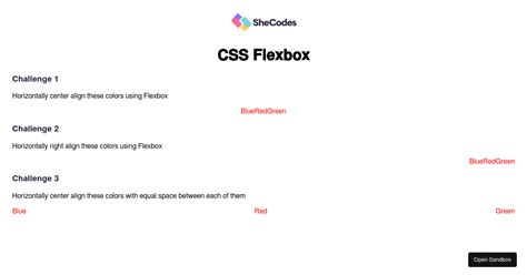 Css Flexbox Challenge Forked Codesandbox