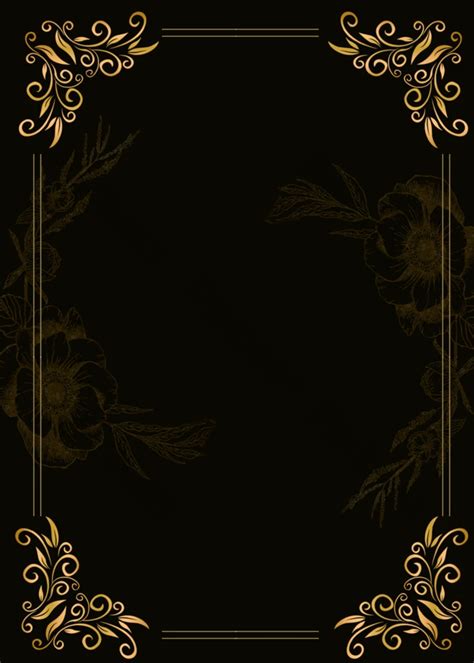우아한 검은색과 금색 테두리 우아한 금색과 검은 색