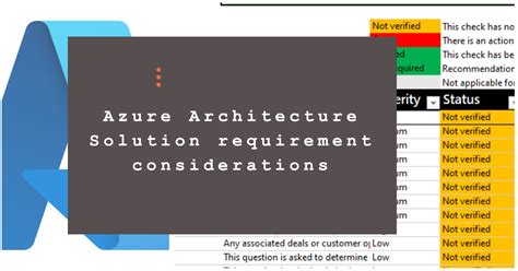 Azure Architecture Solution Requirement Consideration Checklist Lukegeeknz