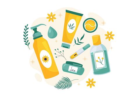 Natural Skin Care Vector Illustration Of Women Applying Cosmetics Face