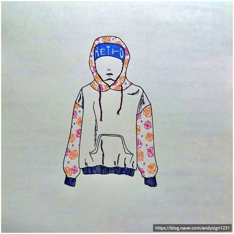 남성 패션 모델의 전신과 후드와 모자를 쓴 청년을 펜과 색연필로 그린 인물화 그림 그리기 네이버 블로그
