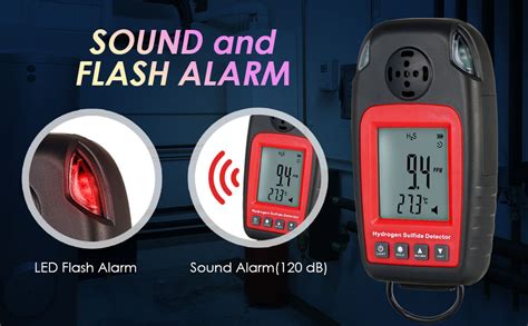 H S Monitor Clip On Digital Hydrogen Sulfide Detector Sound Flash Alarm H S Detector With
