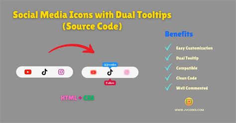 social media icons with dual tooltips using html and css free source code