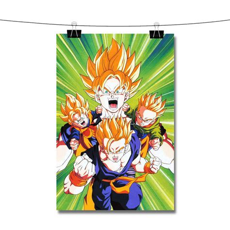 Goku Gohan Goten Trunks Super Saiyan Poster Wall Decor Twentyonefox