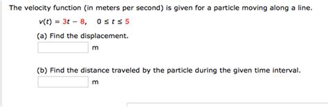 Solved The Velocity Function In Meters Per Second Is Given