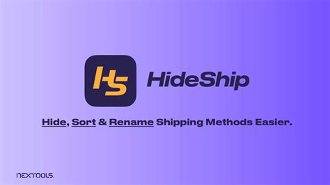 Hideshiphide Shipping Methods Hideship Hide Sort And Rename Shipping Methods Shopify App Store