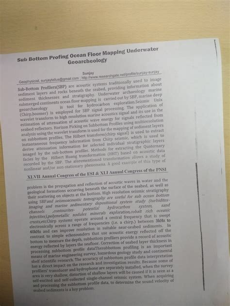 Pdf Underwater Archaeology Sub Bottom Profiling