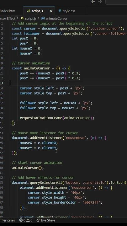 Cursor Effect Using Html Css And Javascript Coding Programming