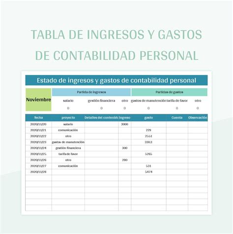 Plantilla De Formato Excel Cuadro Contable Diario De Ingresos Y Gastos