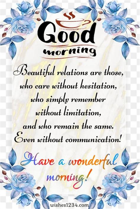 A Blue Flower Frame With The Words Good Morning On It And An Image Of