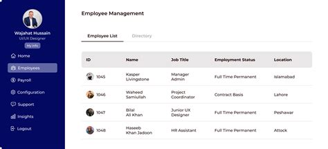 Employee Management Dashboard Web Design On Behance