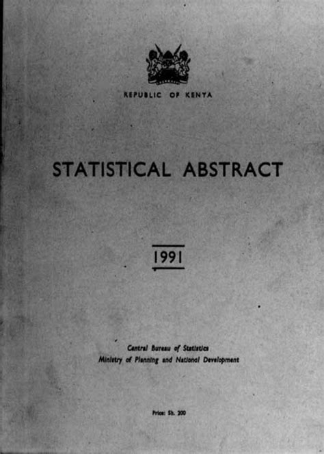 1991 Statistical Abstract Kenya National Bureau Of Statistics