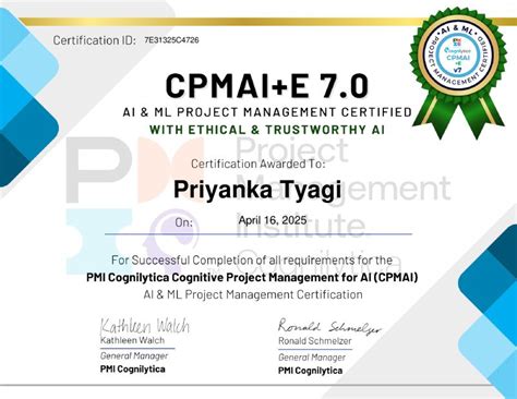 Cpmai Ai Cpmai Certified Priyanka Tyagi M