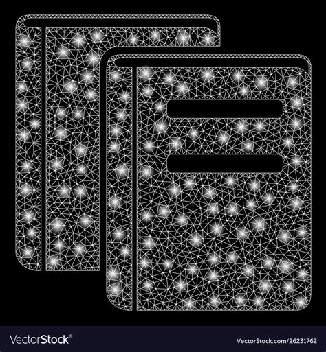 Flare Mesh Wire Frame Library Books With Vector Image
