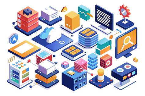 Isometric Illustration Of Data And Cloud Computing Premium Ai Generated Vector
