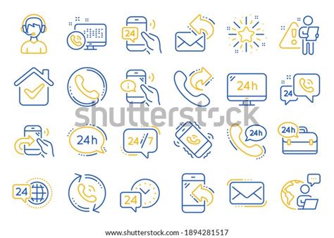 Processing Line Icons Set Callback Feedback Stock Vector Royalty Free 1894281517 Shutterstock