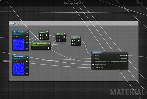 UE4 Vertex Paint Shader With Two Material Blending Water Painting And Optional Displacement