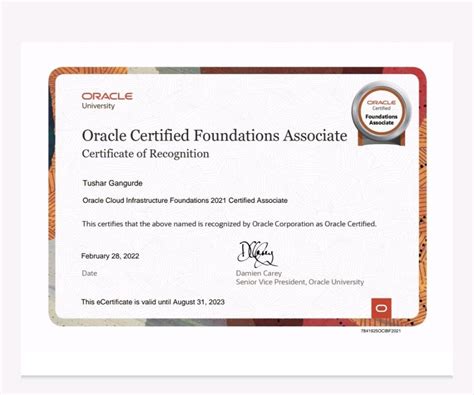 Oracle Oracleuniversity Tushar Gangurde