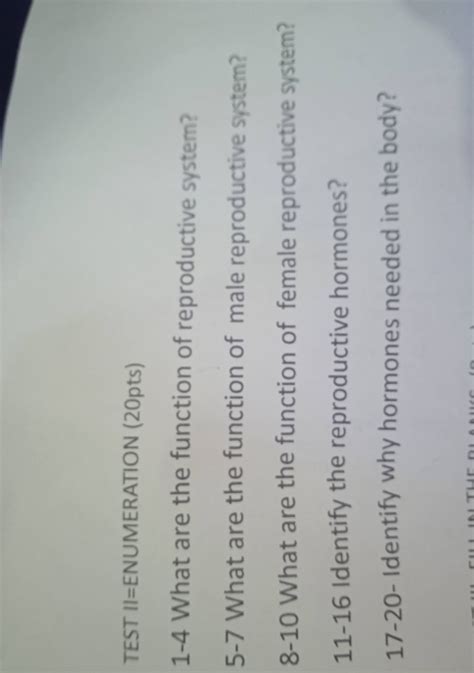 TEST II ENUMERATION 20pts 1 4 What Are The StudyX