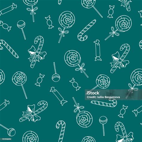 매끄러운 손으로 그린 패턴 사탕 지팡이 과자 롤리팝 새해 크리스마스 휴일 배경과 질감 인사말 카드 포장지 직물 인쇄 0명에 대한 스톡 벡터 아트 및 기타 이미지 Istock