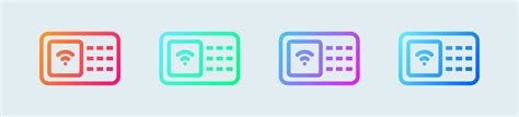 Security Code Line Icon In Gradient Colors Password Signs Vector