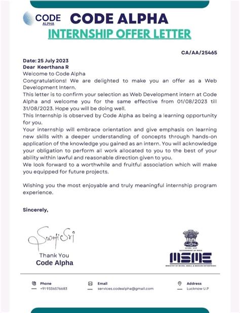 Keerthana Ramesh On Linkedin Codealpha