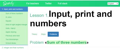 Snakify Python Program Solution Input Print And Numbers Chetan Tm