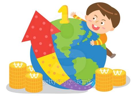 일러스트 교육 어린이 금융 캐릭터 화폐 이미지 A10060336 게티이미지뱅크