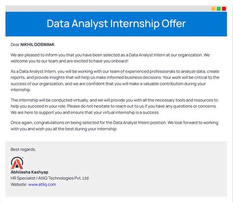 Dataanalytics Virtualinternship Atliqtechnologies Gratitude