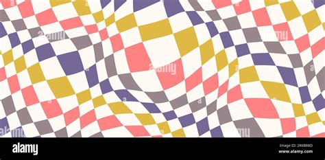 Colorful Distorted Checkerboard Background Purple Grey Yellow Pink Psychedelic Checkered
