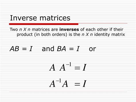 PPT Identity And Inverse Matrices PowerPoint Presentation Free