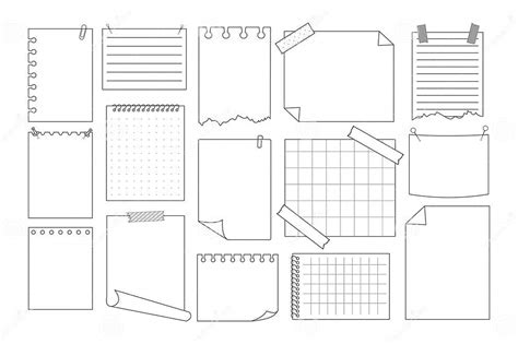 Memo Sticky Note Reminder Sheet Paper Doodle Paper Frame Check List With Pin Tape Paperclip