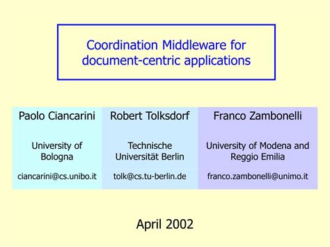 Ppt Coordination Middleware For Document Centric Applications