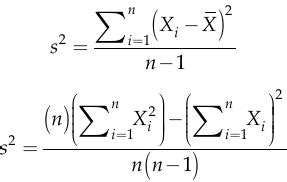 Sample Variance And Standard Deviation